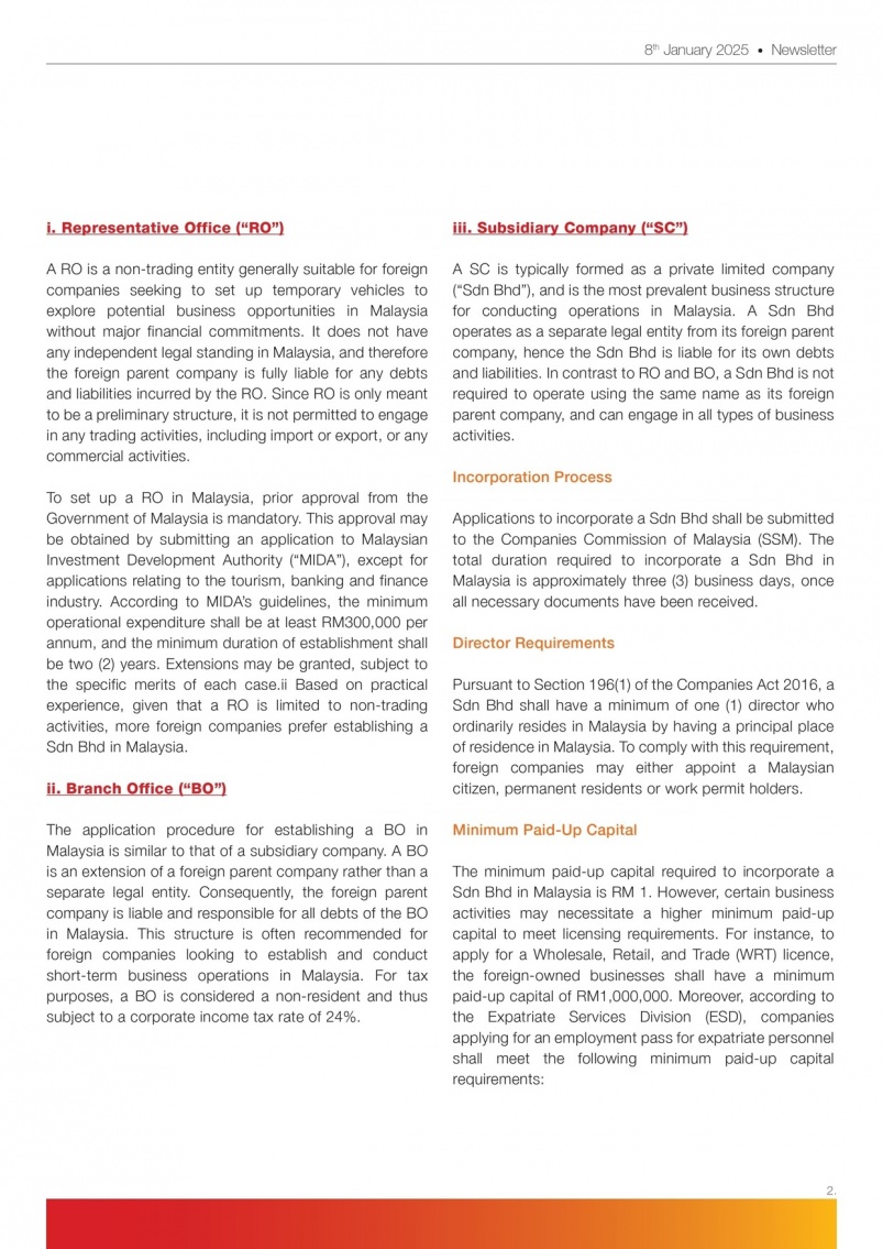 RWC Newsletter: Setting up a Presence in Malaysia – Richard Wee Chambers