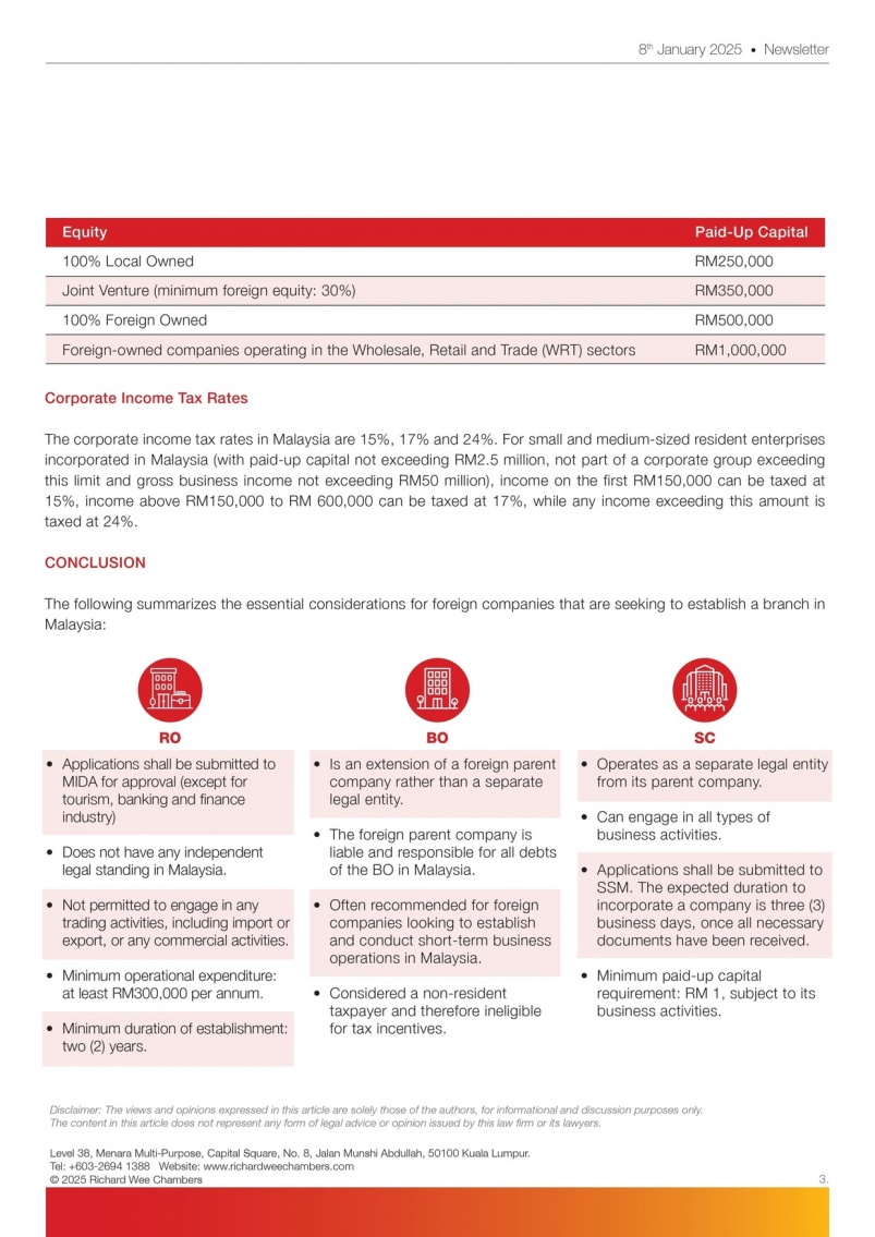 RWC Newsletter: Setting up a Presence in Malaysia – Richard Wee Chambers